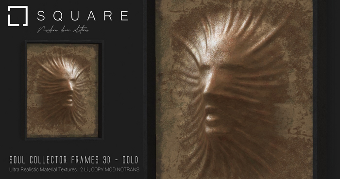 Second Life Marketplace - [ SQUARE ] - SOUL COLLECTOR Frame 3D GOLD